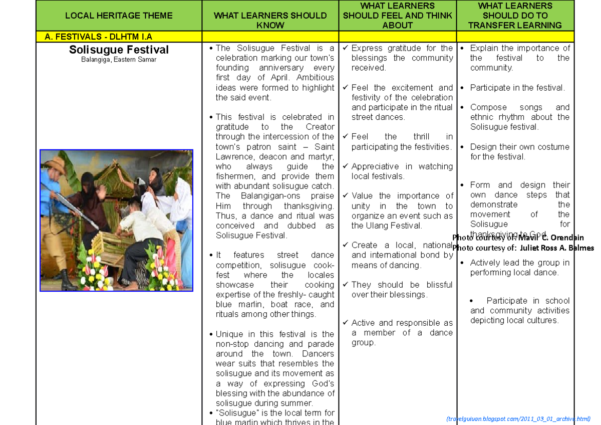 Dlhtm 1 - Festivals and Dances - Republic of the Philippines Department ...