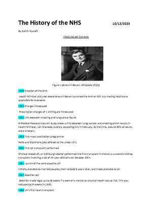 The history of the NHS Academic Poster - Studocu