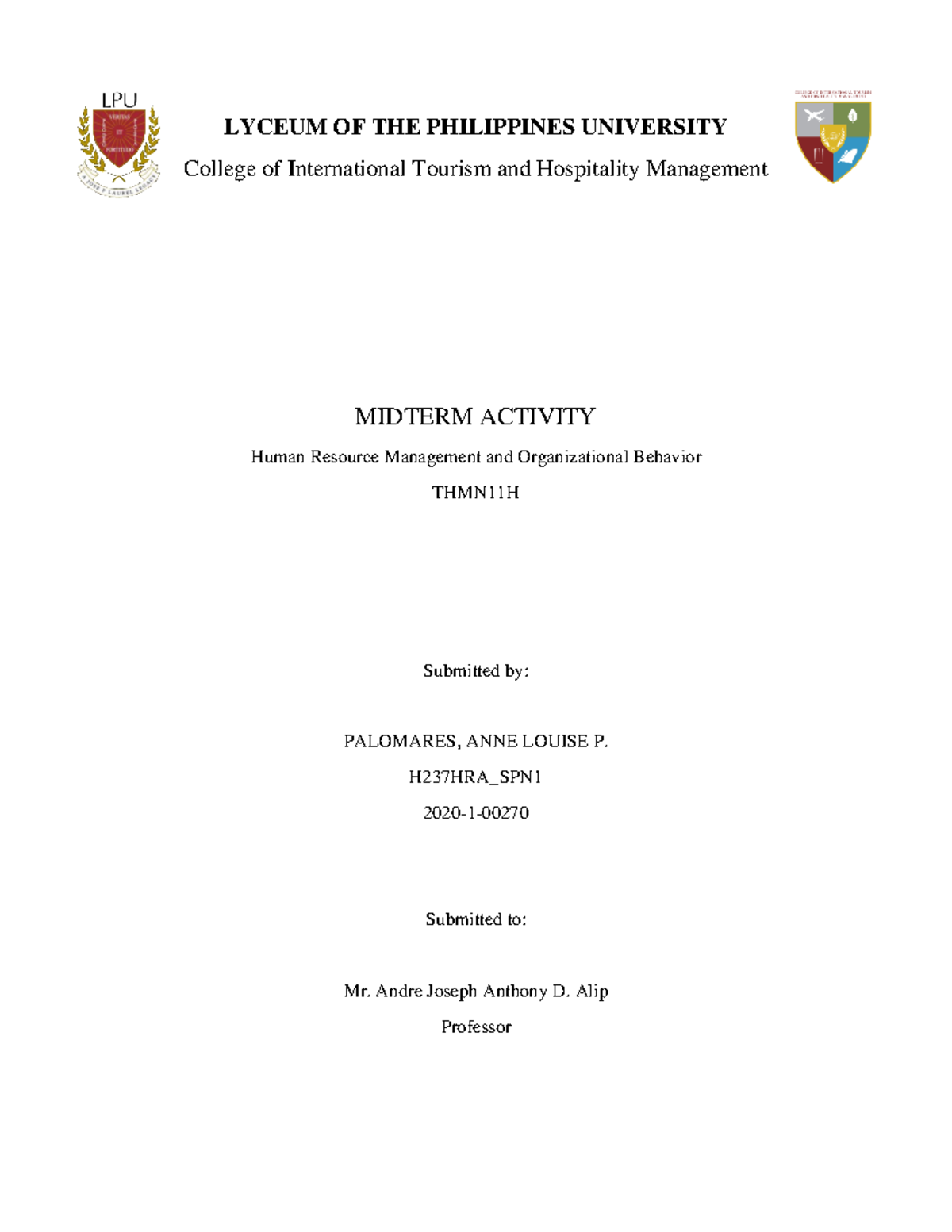 Palomares Midterm Activity - LYCEUM OF THE PHILIPPINES UNIVERSITY ...