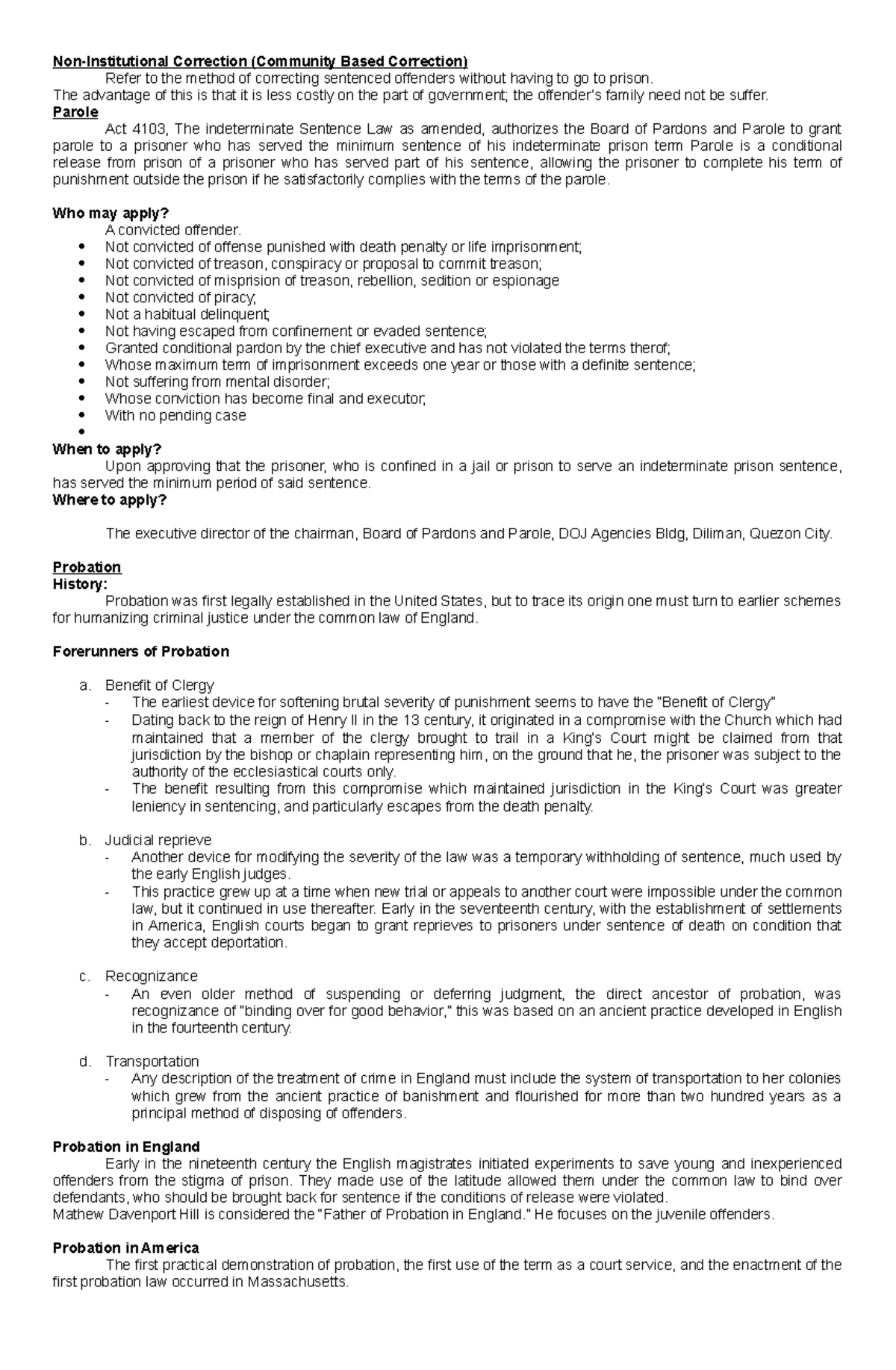 Non institutional correction review - Non-Institutional Correction ...