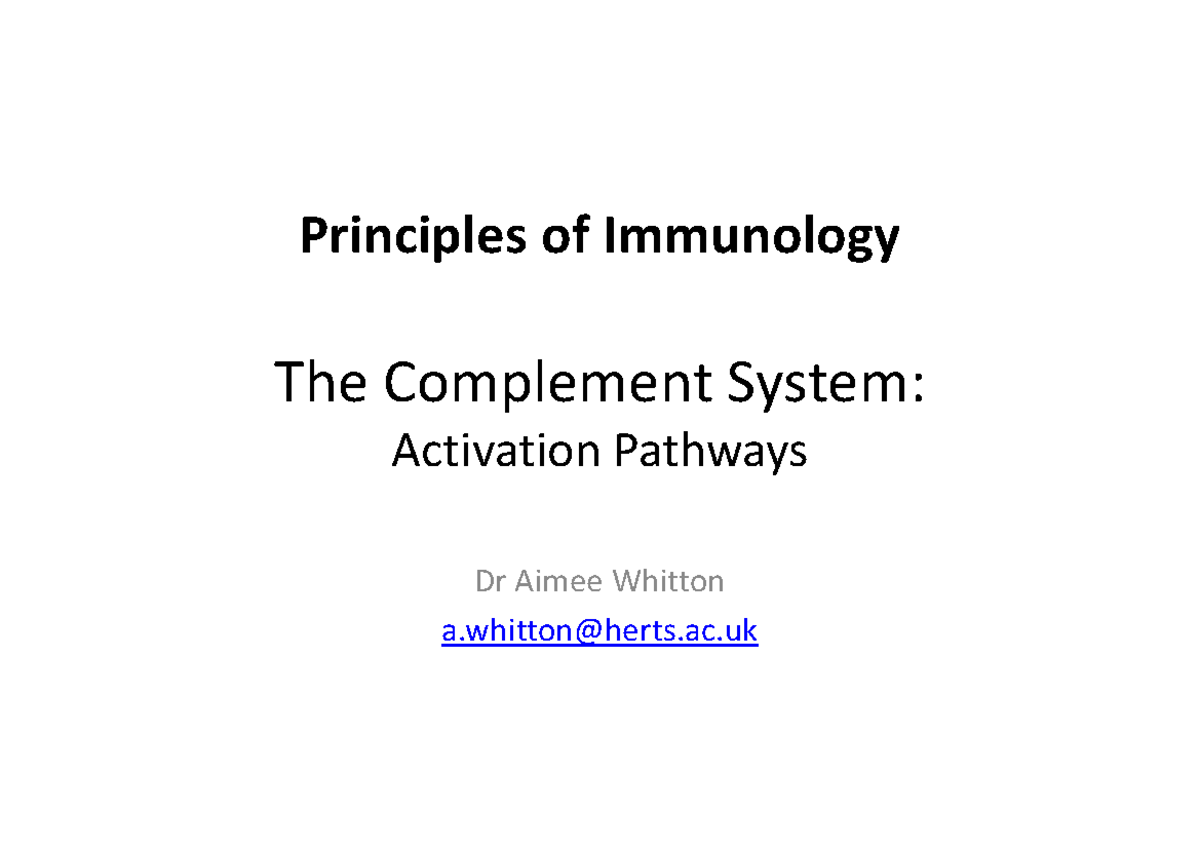 L4 TCS2 - Activation Pathways 21-22 (PPTS) - Principles of Immunology ...