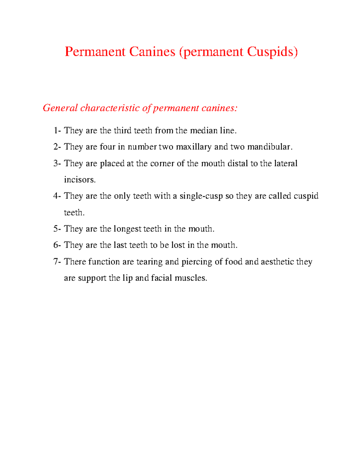 Permanent Canines 7 - dental anatomy - Permanent Canines (permanent ...