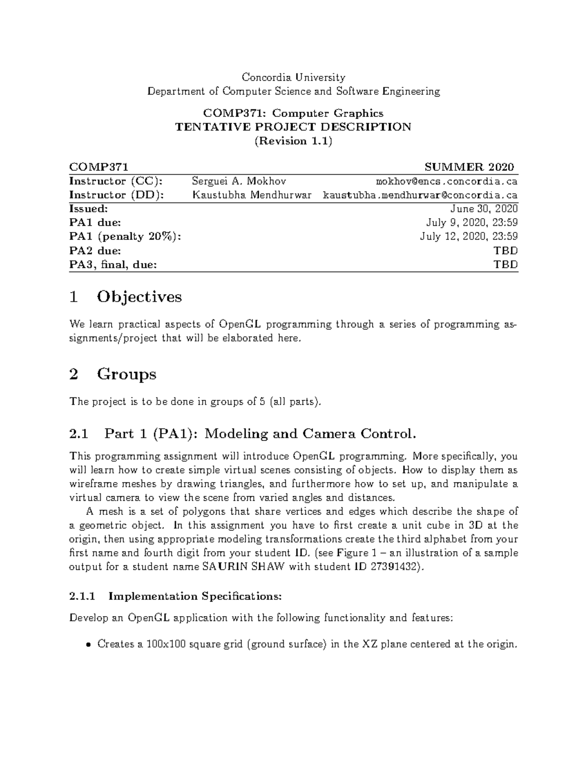 Comp371 s20 project - Concordia University Department of Computer ...