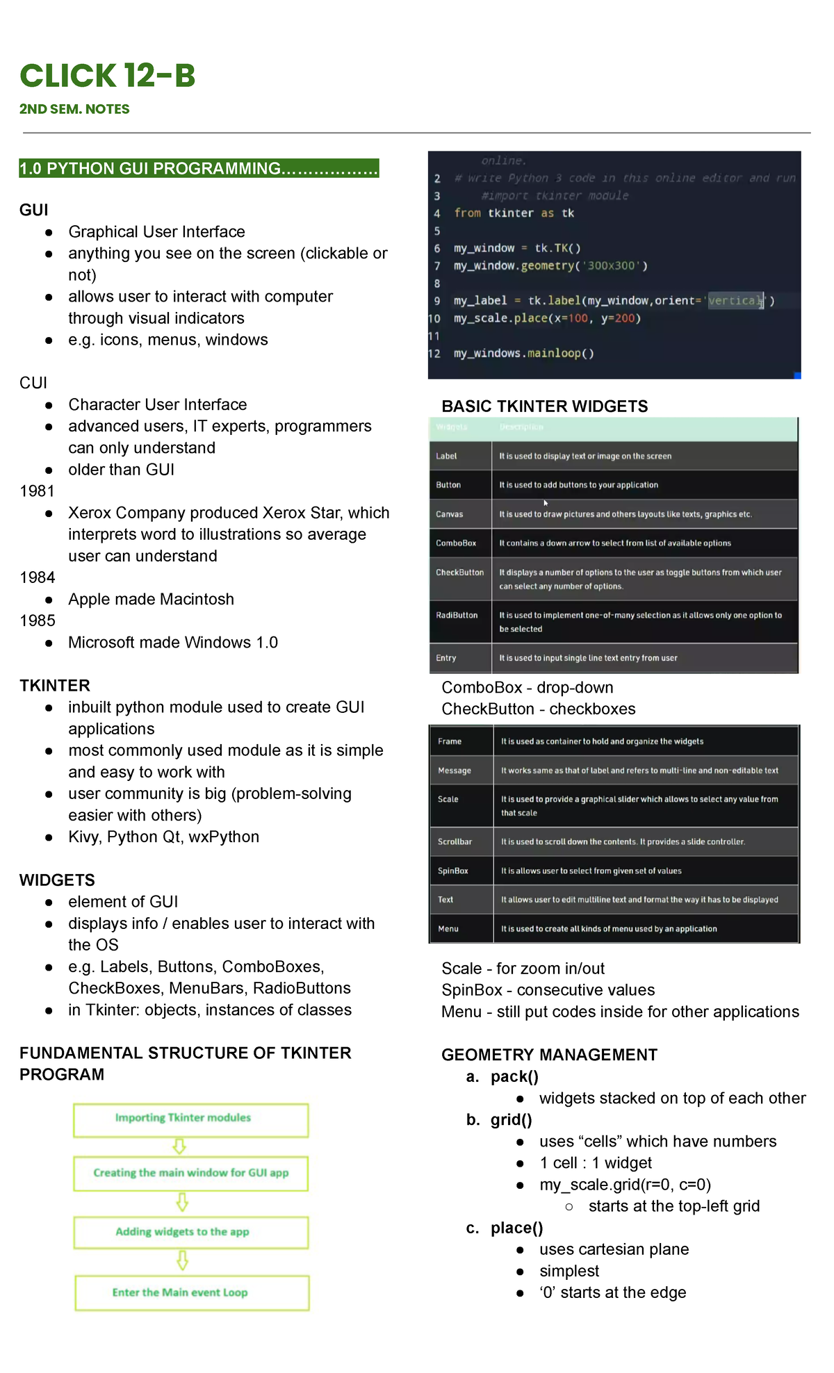Click 12-B - Notes - 2ND SEM. NOTES 1 PYTHON GUI PROGRAMMING ...