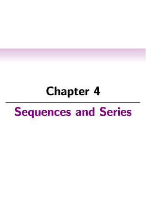 Infinite Series of Constant Terms - mathematics analysis - Studocu