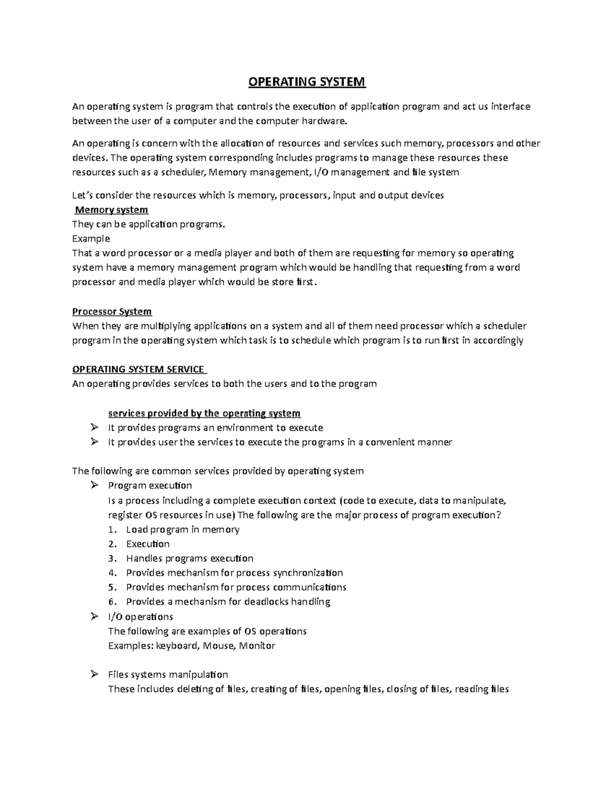 Operating System - Lecturer Samuel Owusu - OPERATING SYSTEM An operating system is program that ...