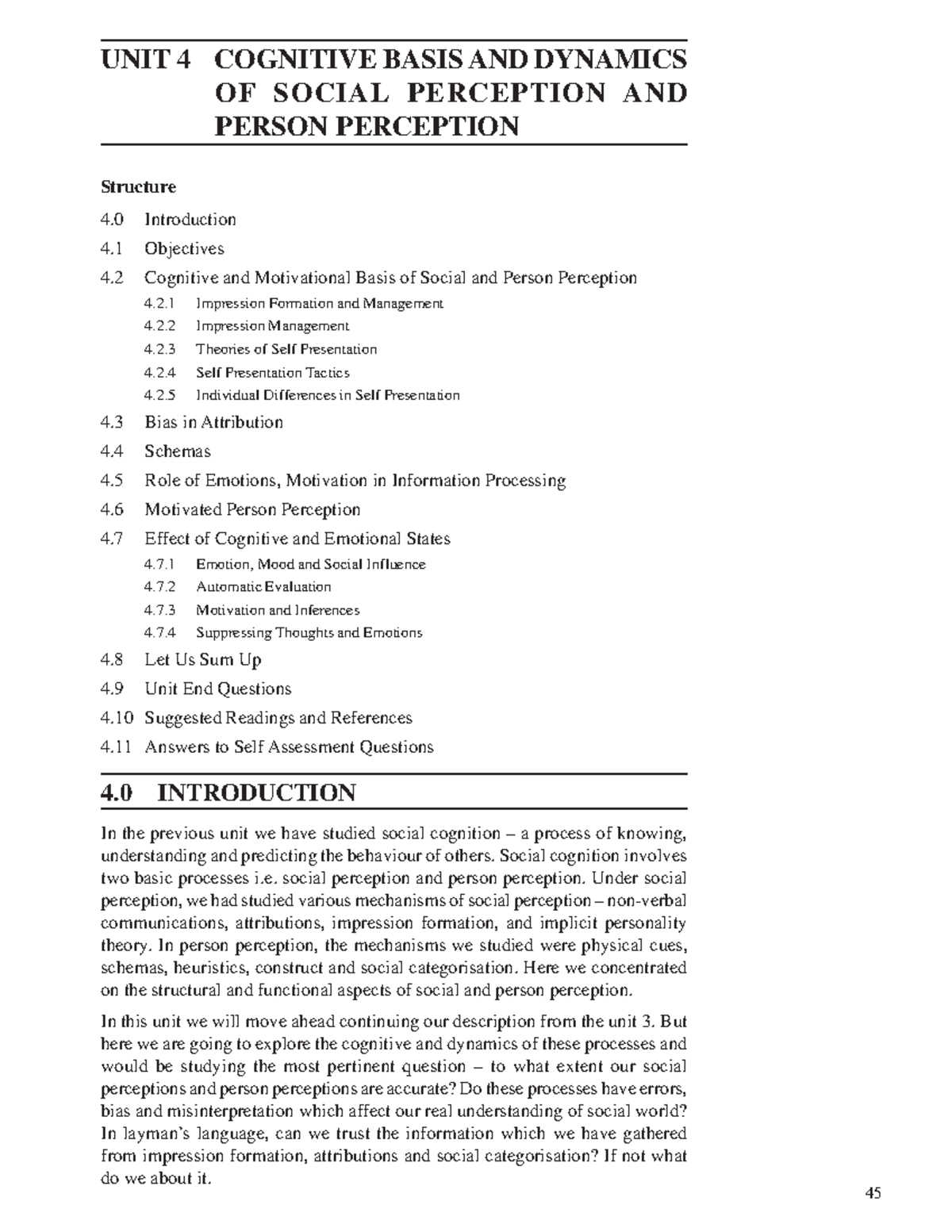 Unit-4 - comprehensive notes - Social and Person Perception ...