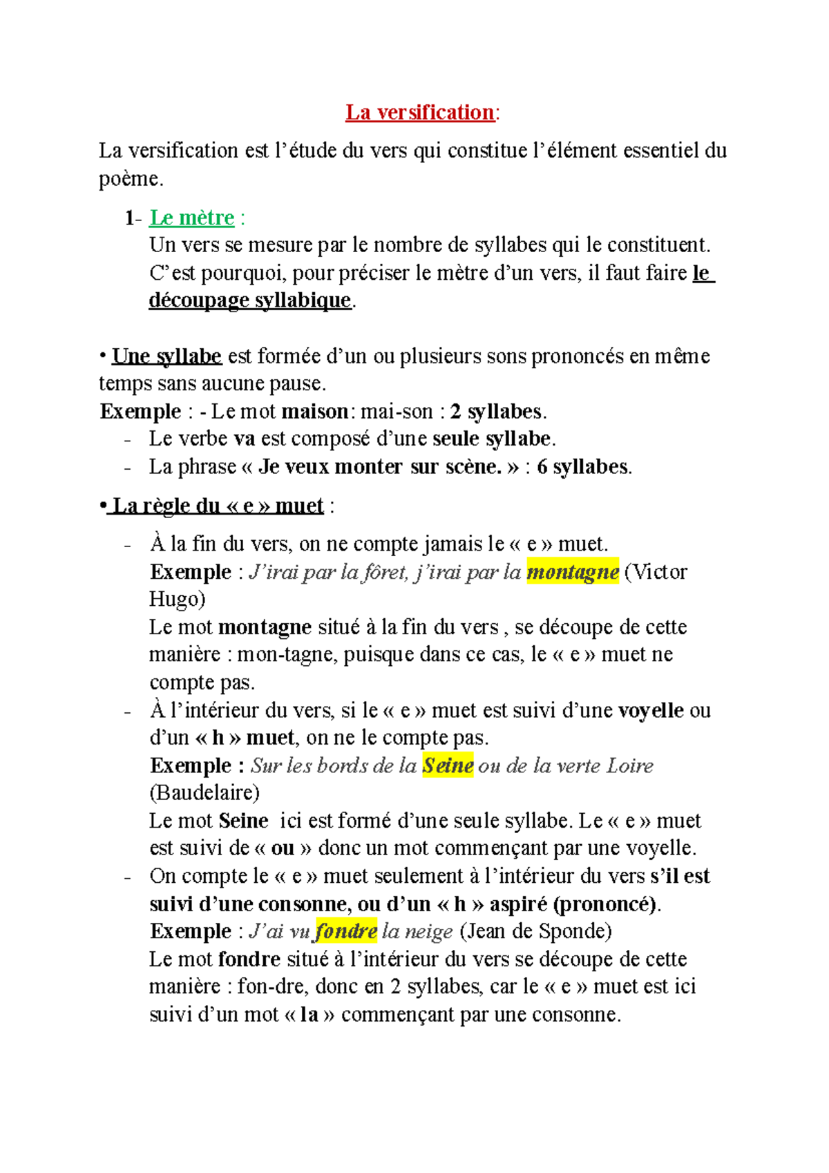 Cours versification-stylistique - La versification: La versification ...