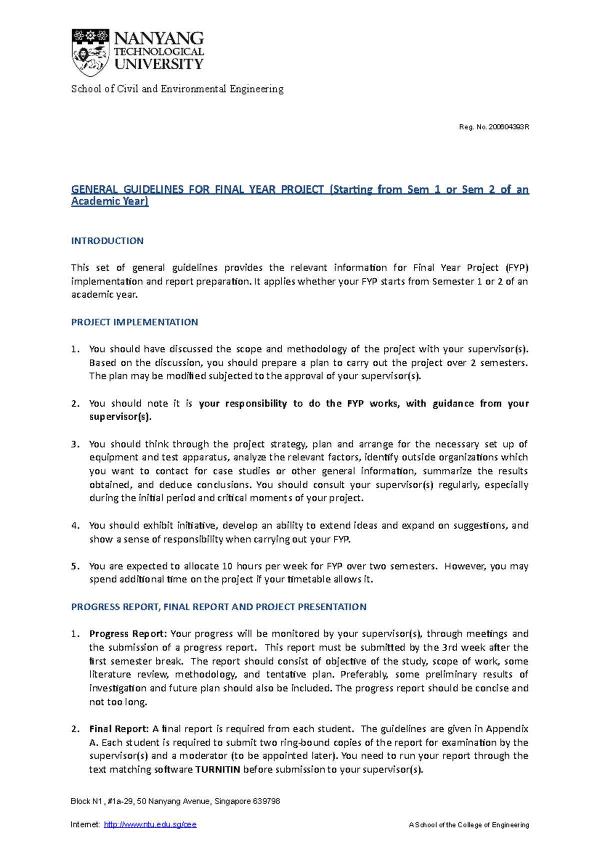 FYP Student Guidelines (General for FYP starting from Sem 1 or Sem 2 ...