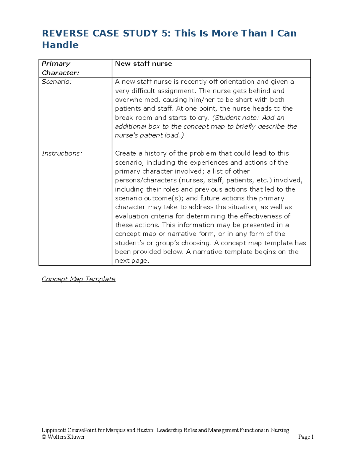Leadership Reverse Case Study 5 Handout - REVERSE CASE STUDY 5: This Is ...