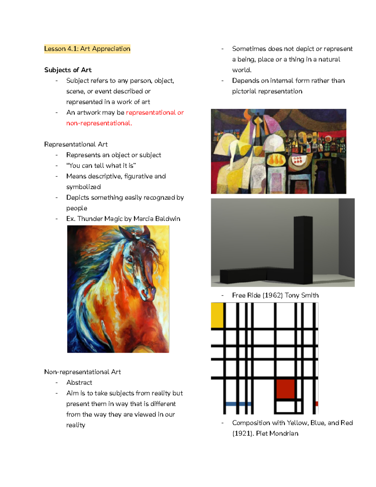 SEM 2 Conarts - Notes for Contemporary Arts - Lesson 4: Art ...