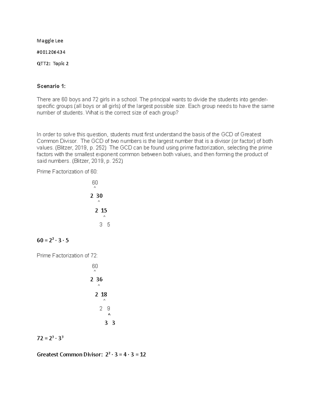 WGU Finite Mathematics QTT2 Topic 2 - Maggie Lee QTT2: Topic 2 Scenario 1: There are 60 boys and ...