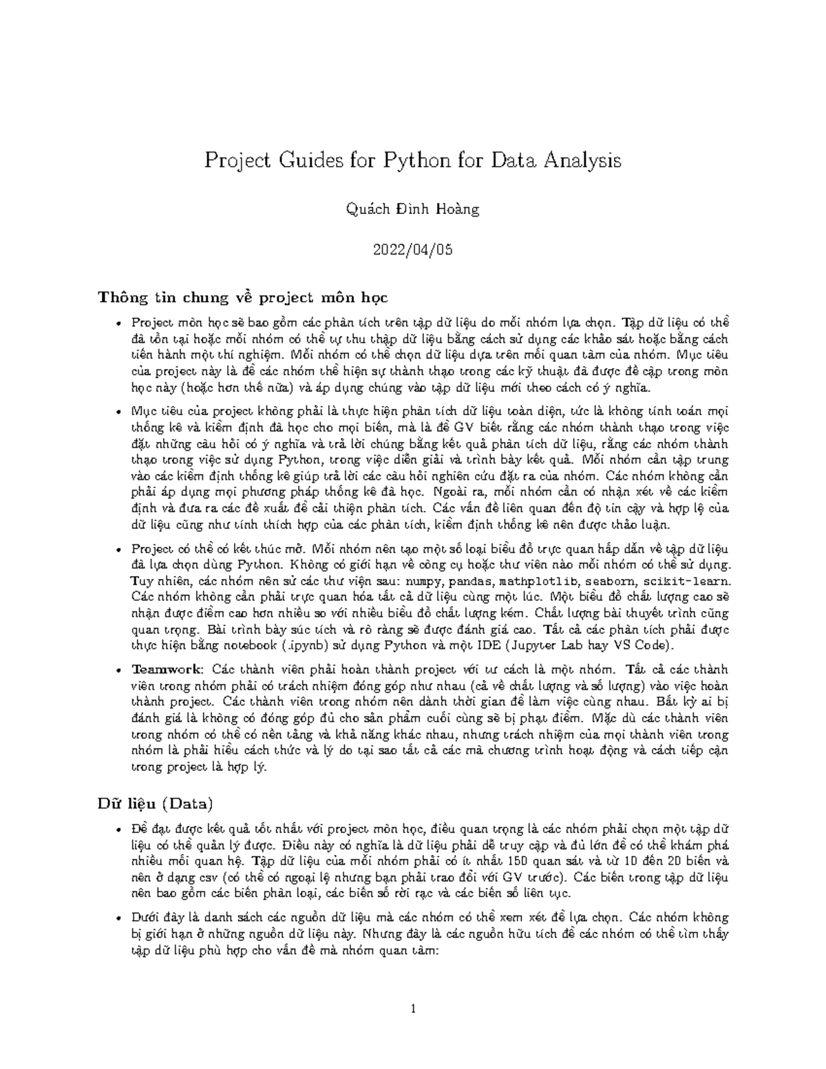 P4DAProject Guides - hướng dẫn làm project - Project Guides for Python ...
