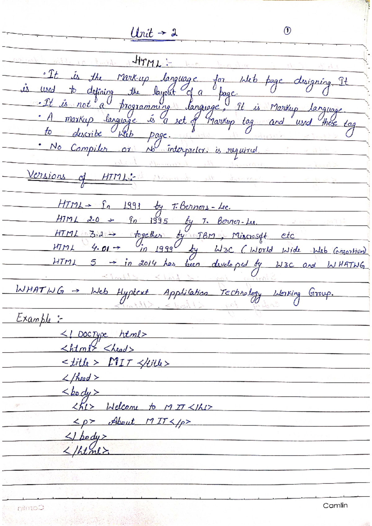 HTMl,CSS - B.tech - Studocu