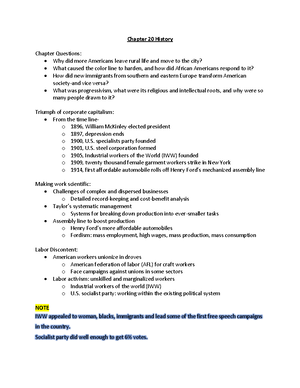 Chapter 21 History - lecture notes - Chapter 21 Chapter Questions: 1 ...