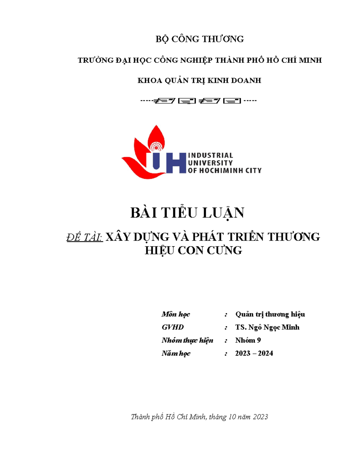 Qtthconcung - gsdfg - BỘ CÔNG THƯƠNG TRƯỜNG ĐẠI HỌC CÔNG NGHIỆP THÀNH ...