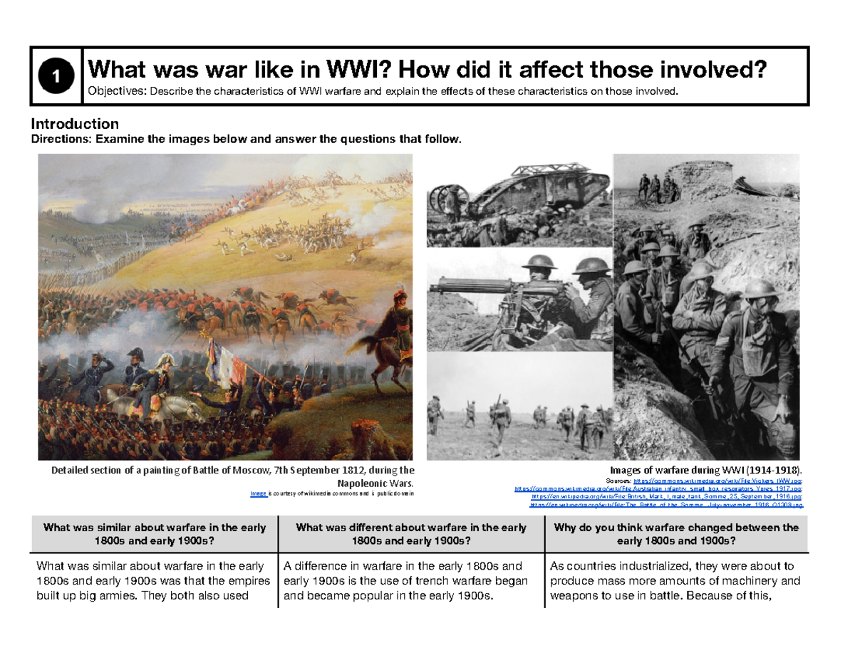 World War 1 Warfare-2 - What was war like in WWI? How did it affect ...