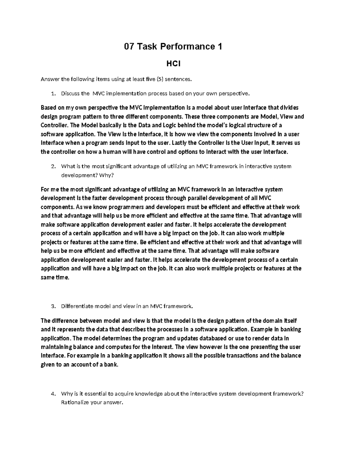 07 Task Performance 1 07 Task Performance 1 Hci Answer The Following Items Using At Least Five 8795