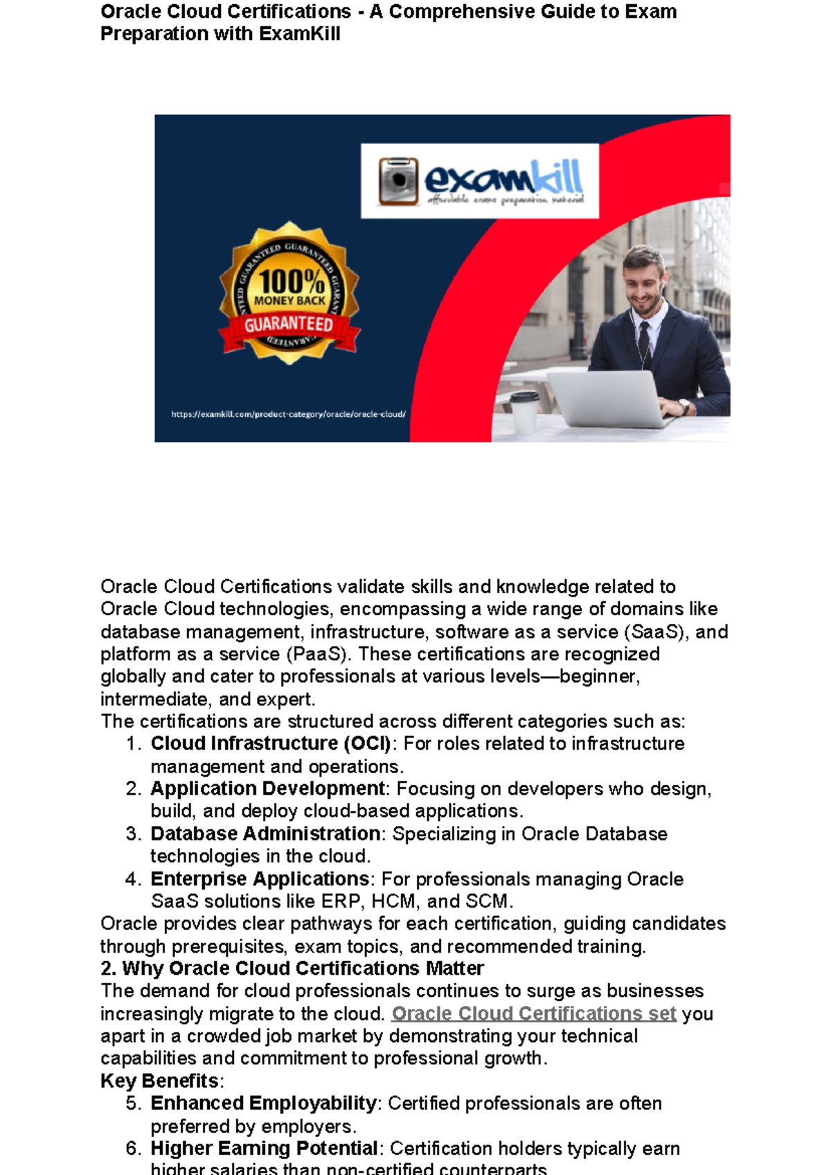 Oracle Cloud Certifications - A Comprehensive Guide to Exam Preparation ...