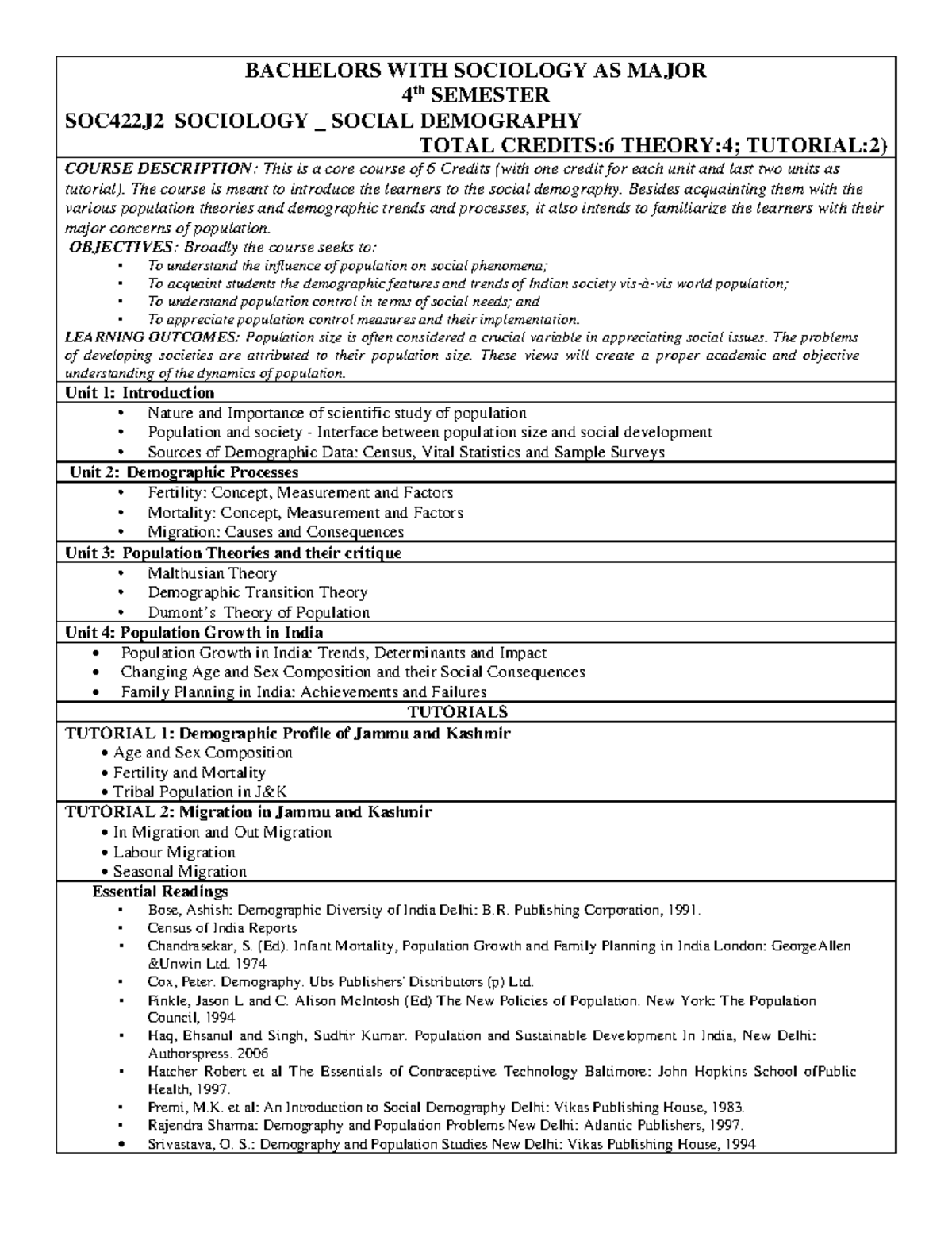 Sociolo 10504 - BACHELORS WITH SOCIOLOGY AS MAJOR 4 th SEMESTER ...