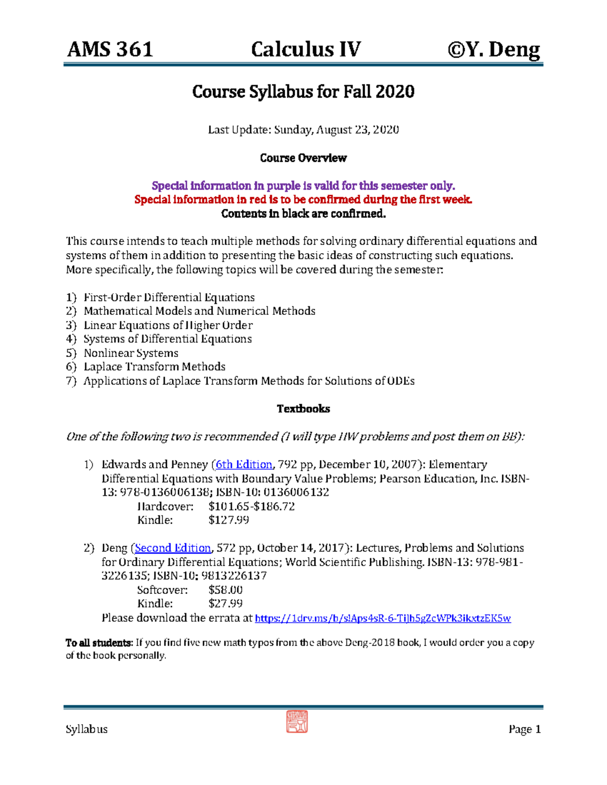 Ams 361 General Syllabus Warning Tt Undefined Function 32 Warning Tt Undefined Function 