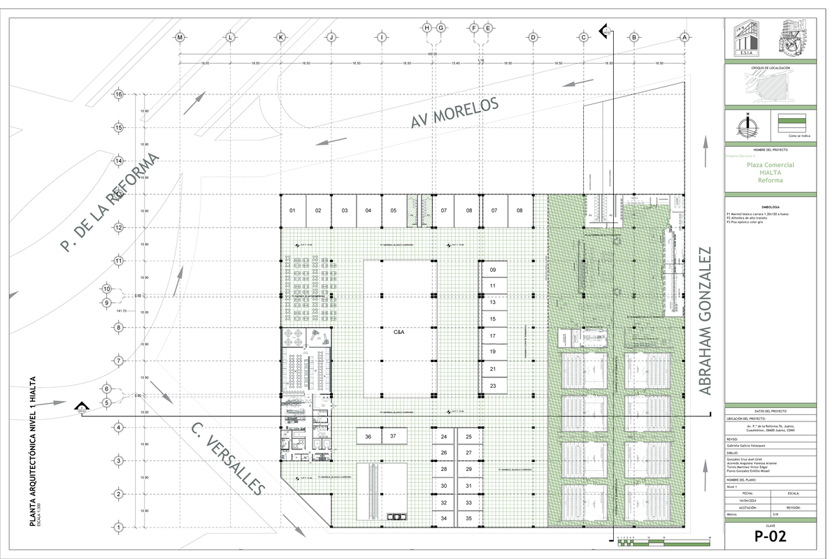 Despiece PISO - PLANTA ARQUITECTÓNICA NIVEL 1 HIALTA ESCALA 1: 10. 10 ...