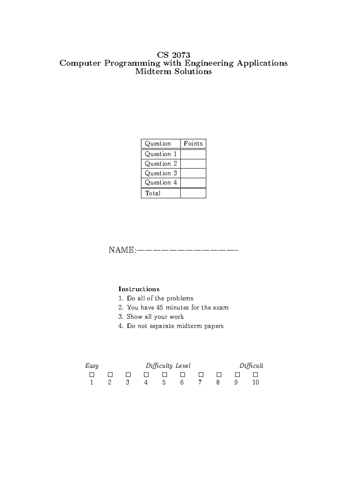 Midterm Sol Cs 2073 001 Spring 2021 Comp Prog Wegr Application Ali Tosun Cs 2073 Computer