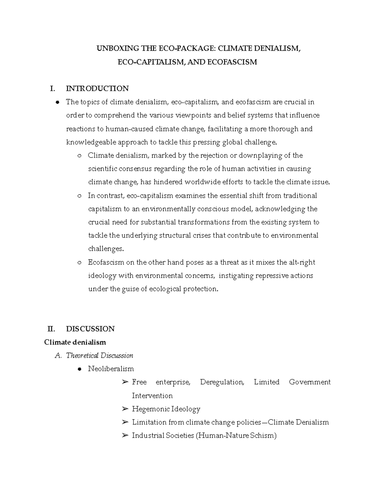 Climate denialism, ecocapitalism, ecofascism - UNBOXING THE ECO-PACKAGE ...