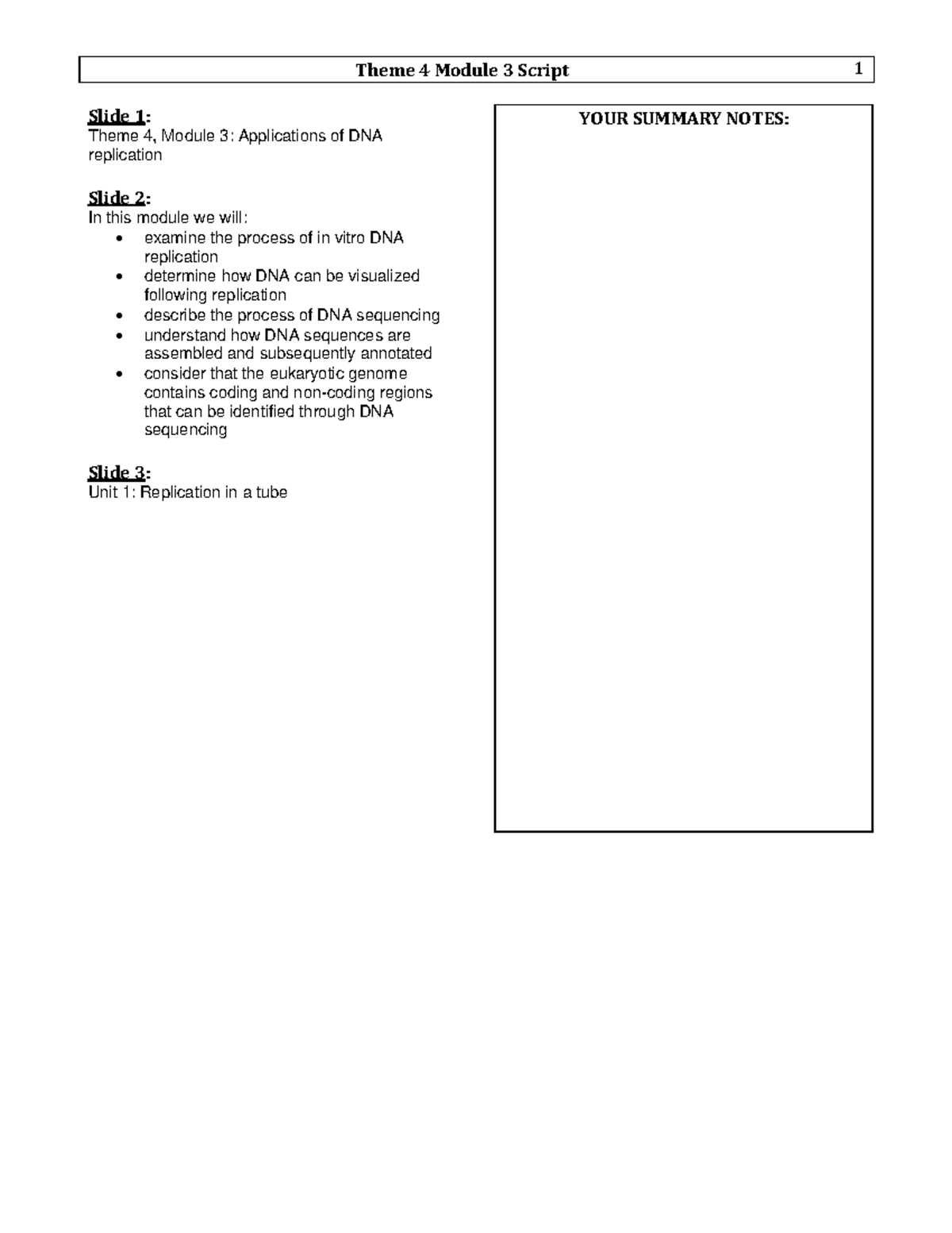 Theme 4Module 3Script W 2021 - Slide 1: Theme 4, Module 3: Applications ...