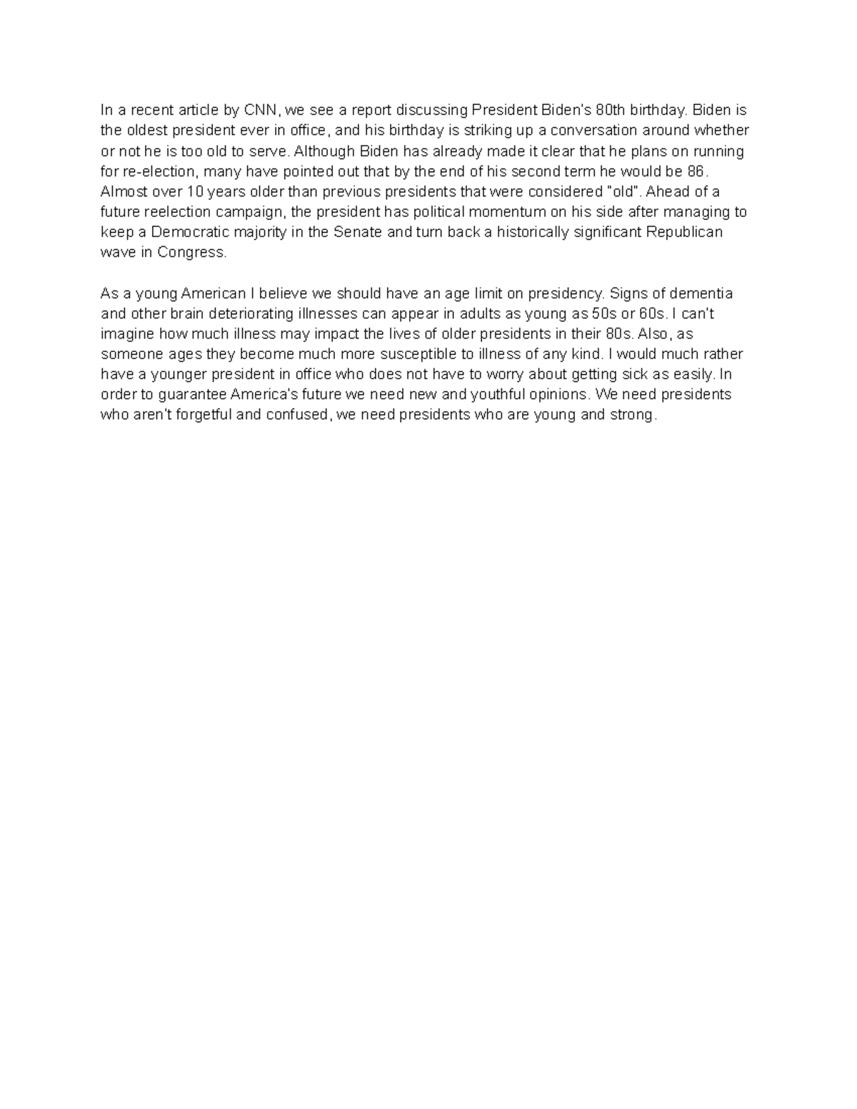 Current Event Analysis 9 - In a recent article by CNN, we see a report ...