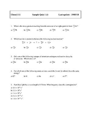 HSC Periodic table 2019 - CHEM1101 - – 4 – - Studocu