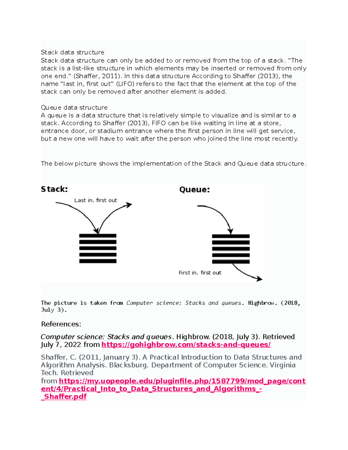 DF 3 - discussion form and written assignment - Stack data structure Stack data structure can ...