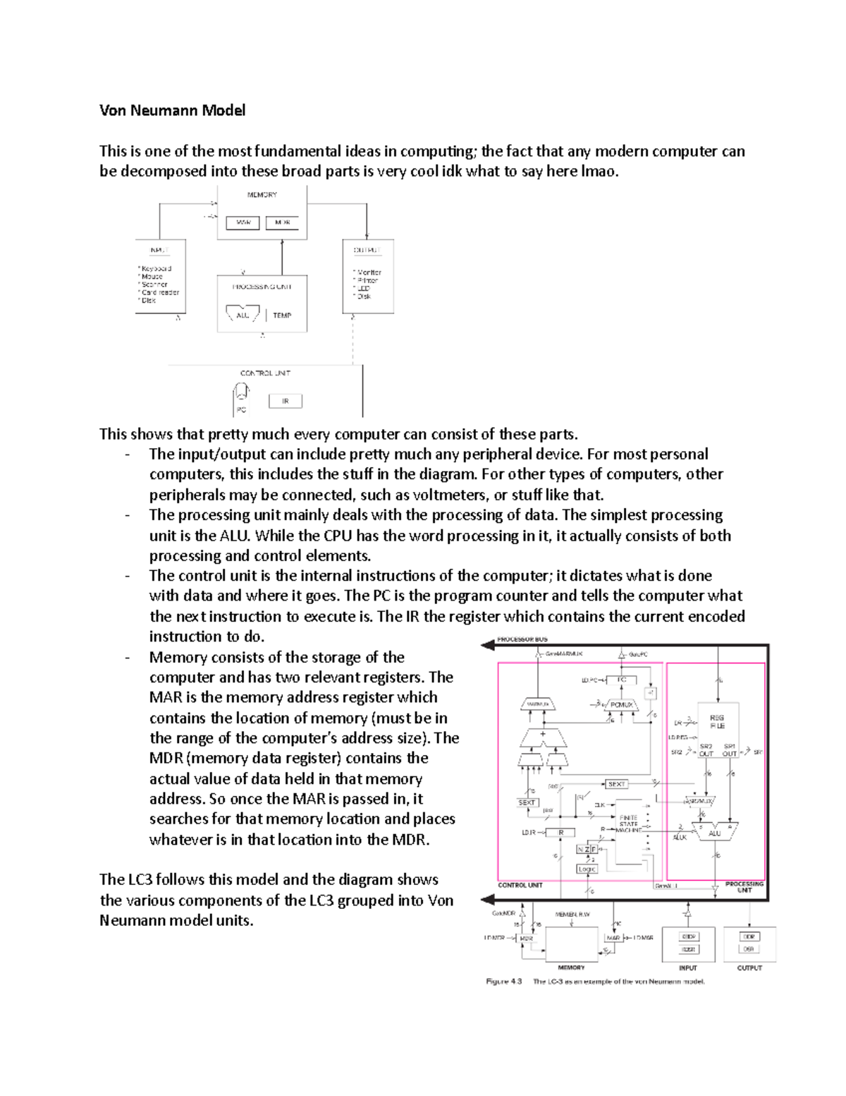 Von Neumann Notes - Von Neumann Model This is one of the most ...