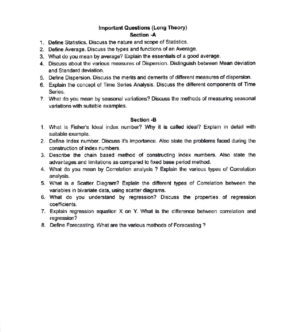 Null-2 - Important Questions (Long Theory) ####### Section -A 1. Define ...