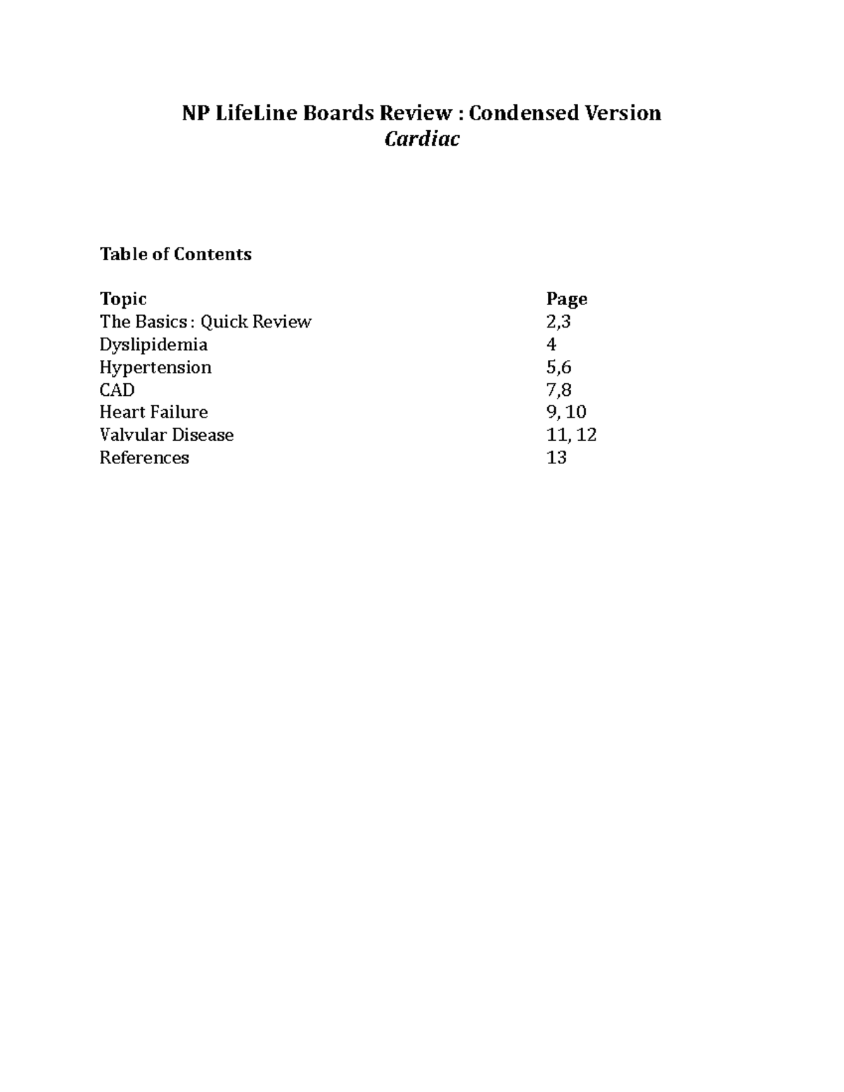 Cardiac Condensed - NP LifeLine Boards Review : Condensed Version ...