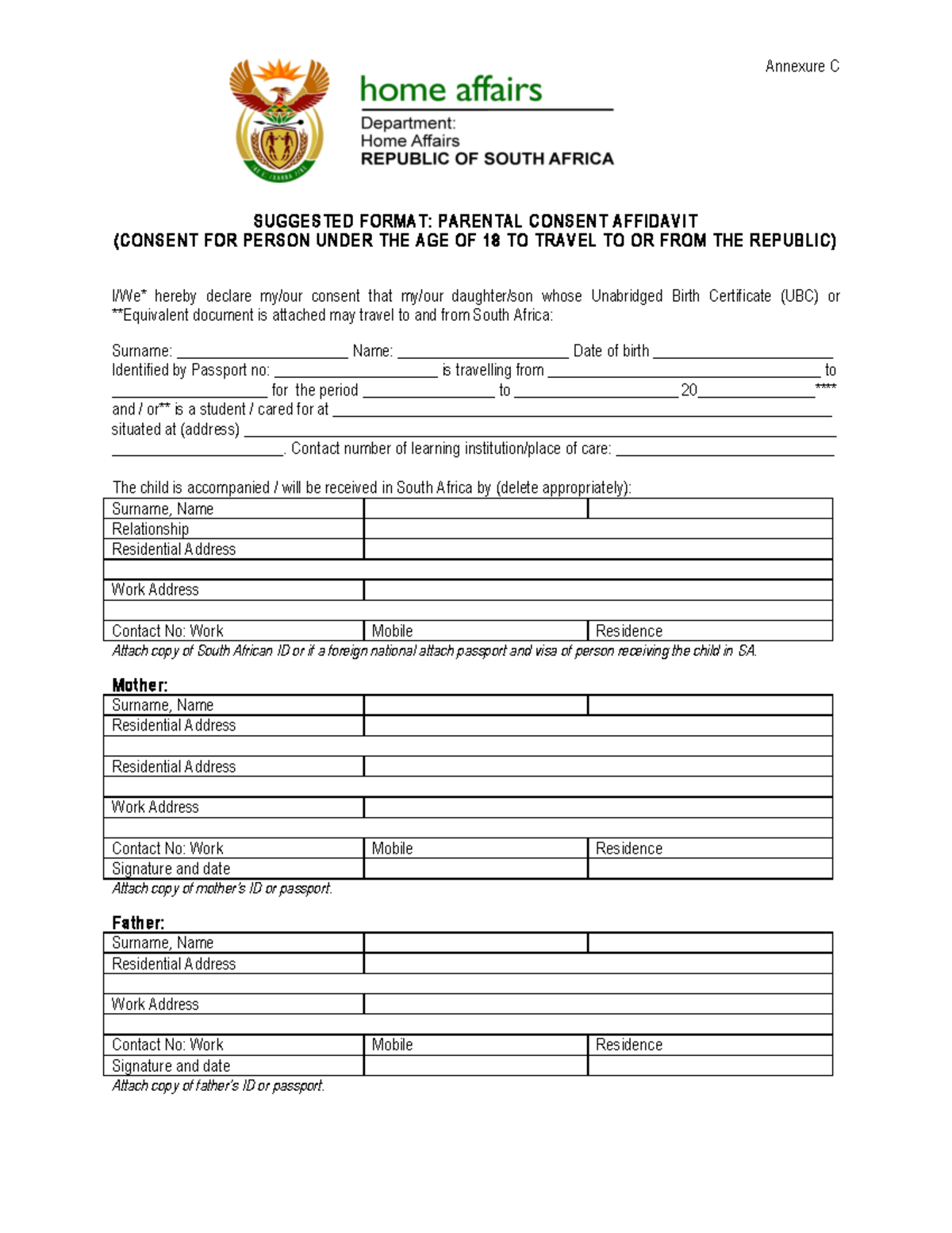4 - Lecture notes - Annexure C ! ! SUGGESTED FORMAT: PARENTAL CONSENT ...