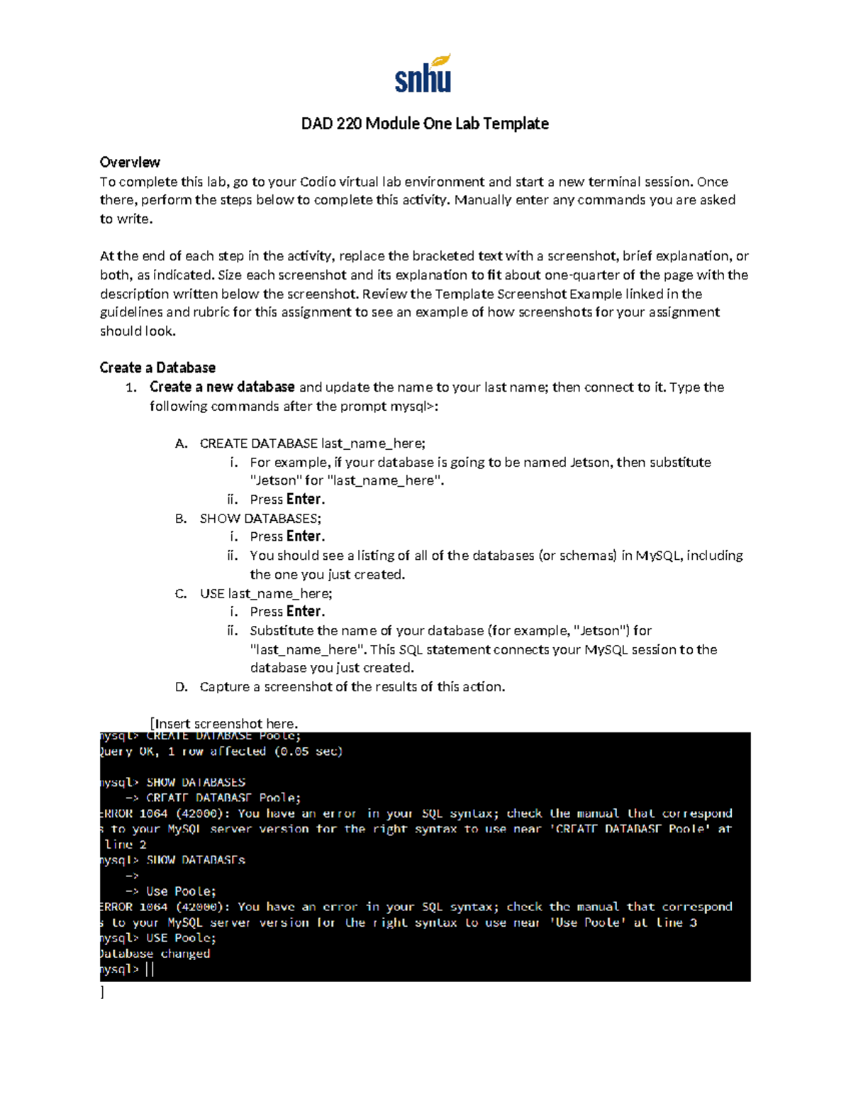 DAD 220 Module One Lab Template - DAD 220 Module One Lab Template ...