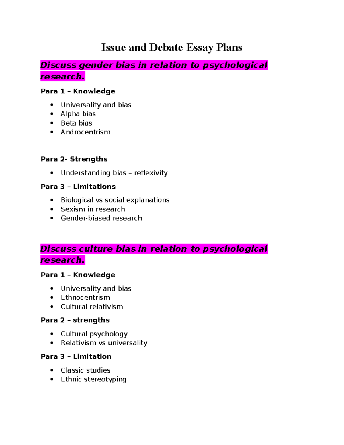 Issue and Debate Essay plans - Issue and Debate Essay Plans Discuss ...