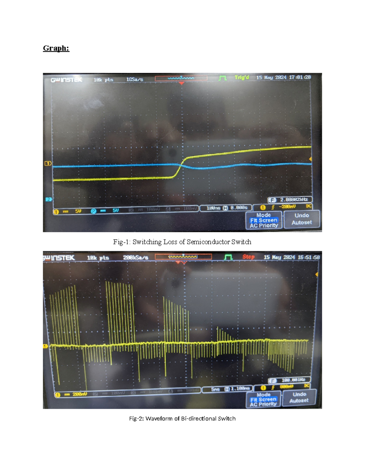 EECE-474 Lab Report Graph - Power Electronis - Graph: Fig-1: Switching ...