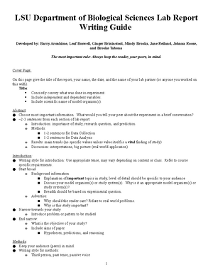 [Solved] Identify in which section of a lab report the following ...