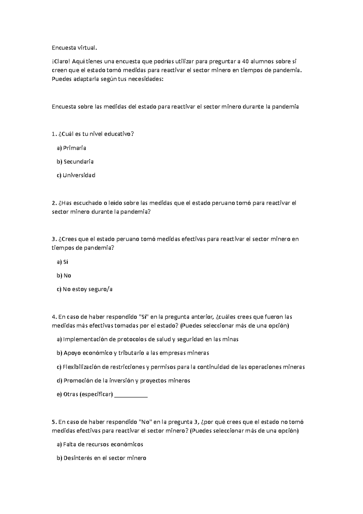 Encuesta virtual - encuensta para monografia - Encuesta virtual. ¡Claro ...
