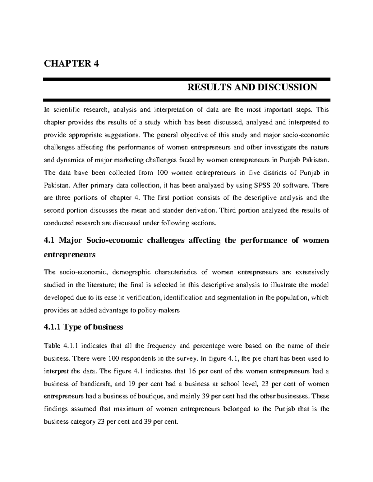Writing Sample for Frequency tables - CHAPTER 4 RESULTS AND DISCUSSION ...