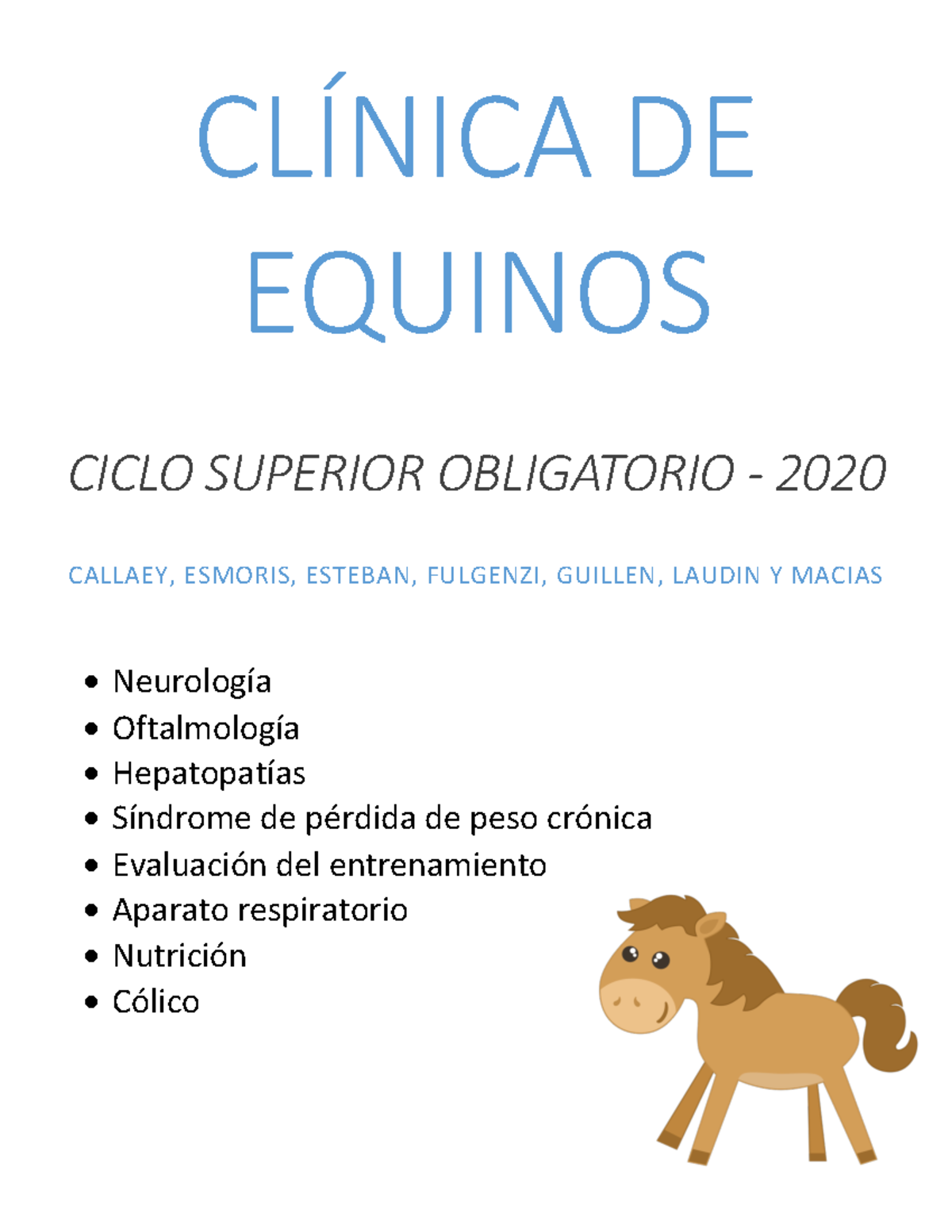 CSO - Clínica de equinos - CLÍNICA DE EQUINOS CICLO SUPERIOR ...