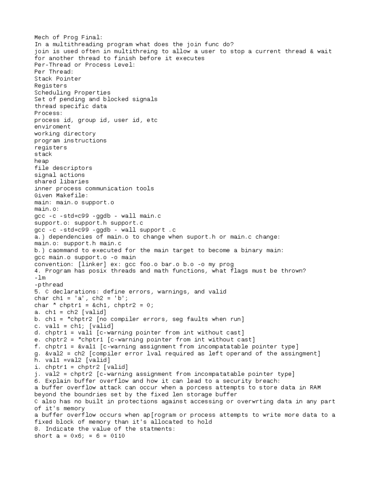 Final Review - Summary The Mechanics of Programming - Mech of Prog ...