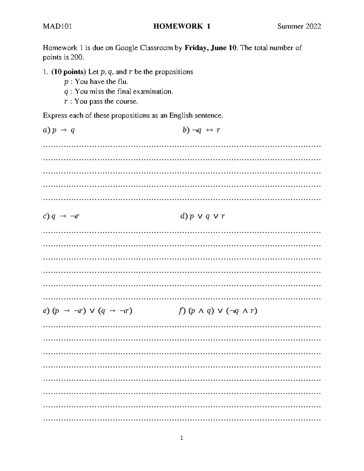 Homework 1 - This is a practice materials for chapter 1 - Homework 1 is ...