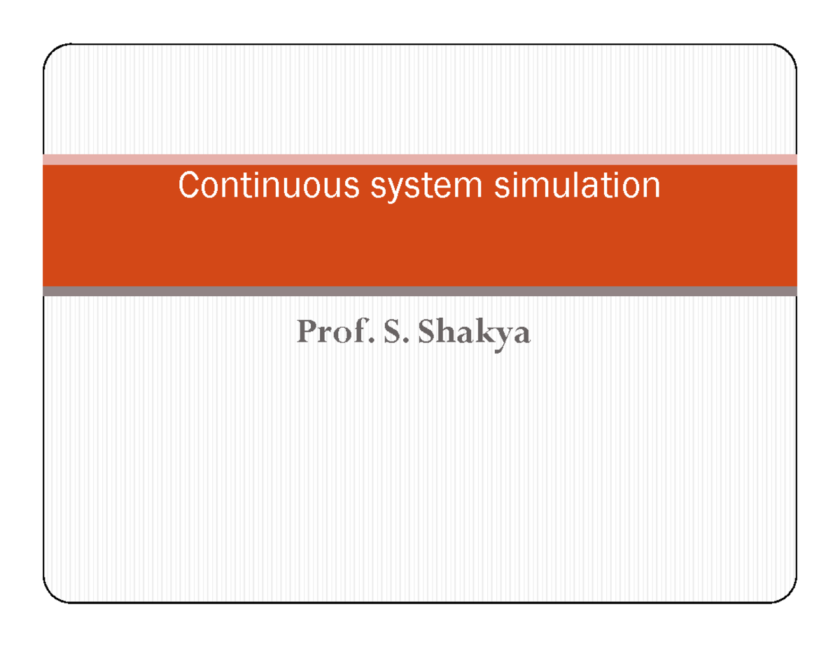 3 continious system simulation ioenotes - Continuous syystem simulation ...