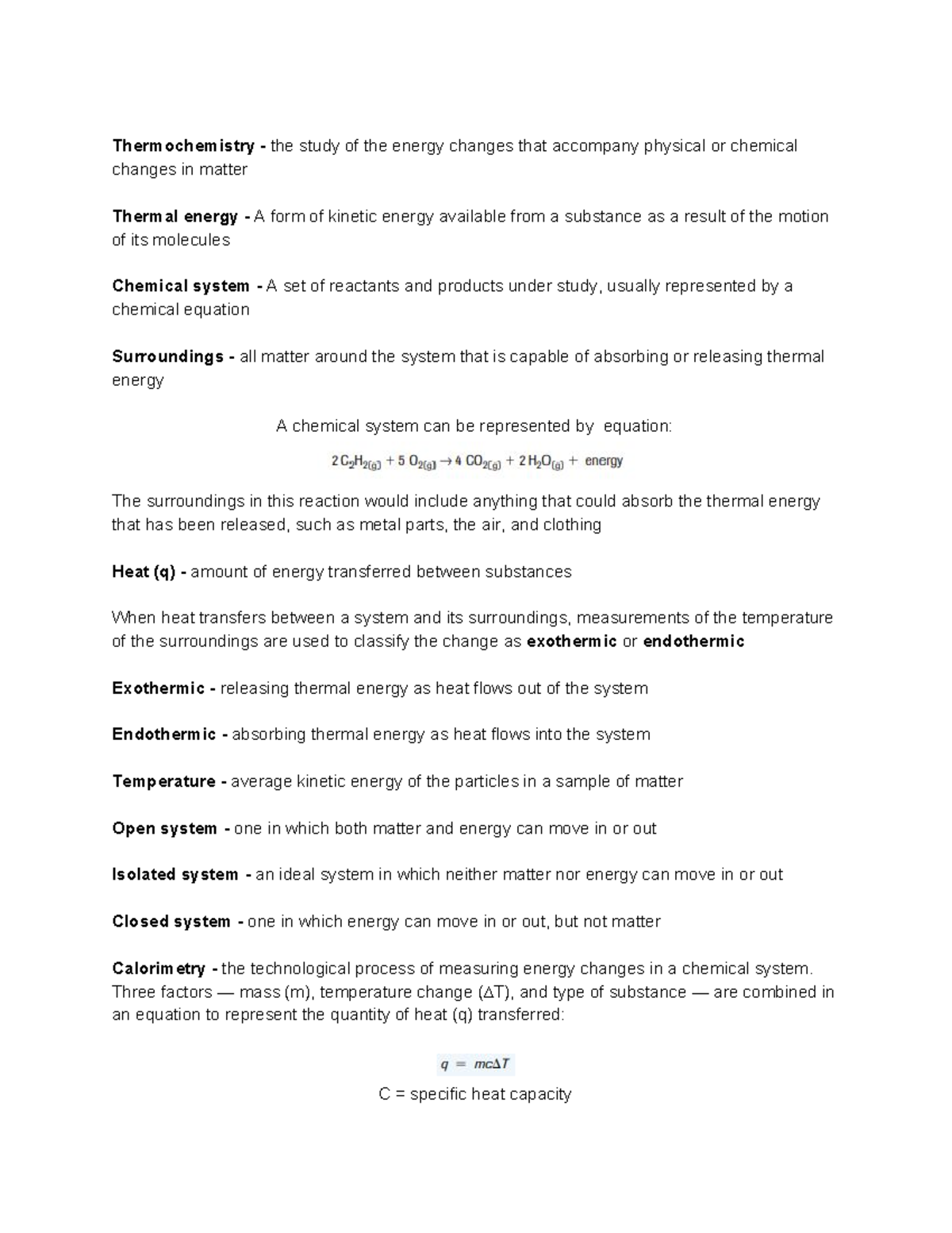 Thermochemistry & Rates - Thermochemistry - the study of the energy ...