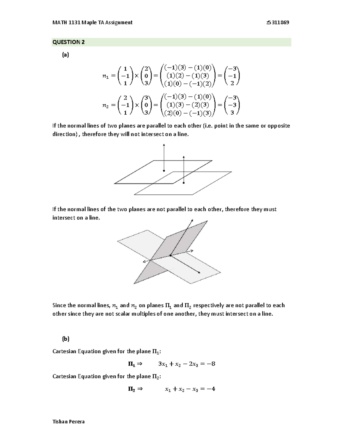 Maple TA Assignment z5311869 Tishan Perera - QUESTION 2 (a) 𝑛ଵ= ൭ 1 − 1 ...
