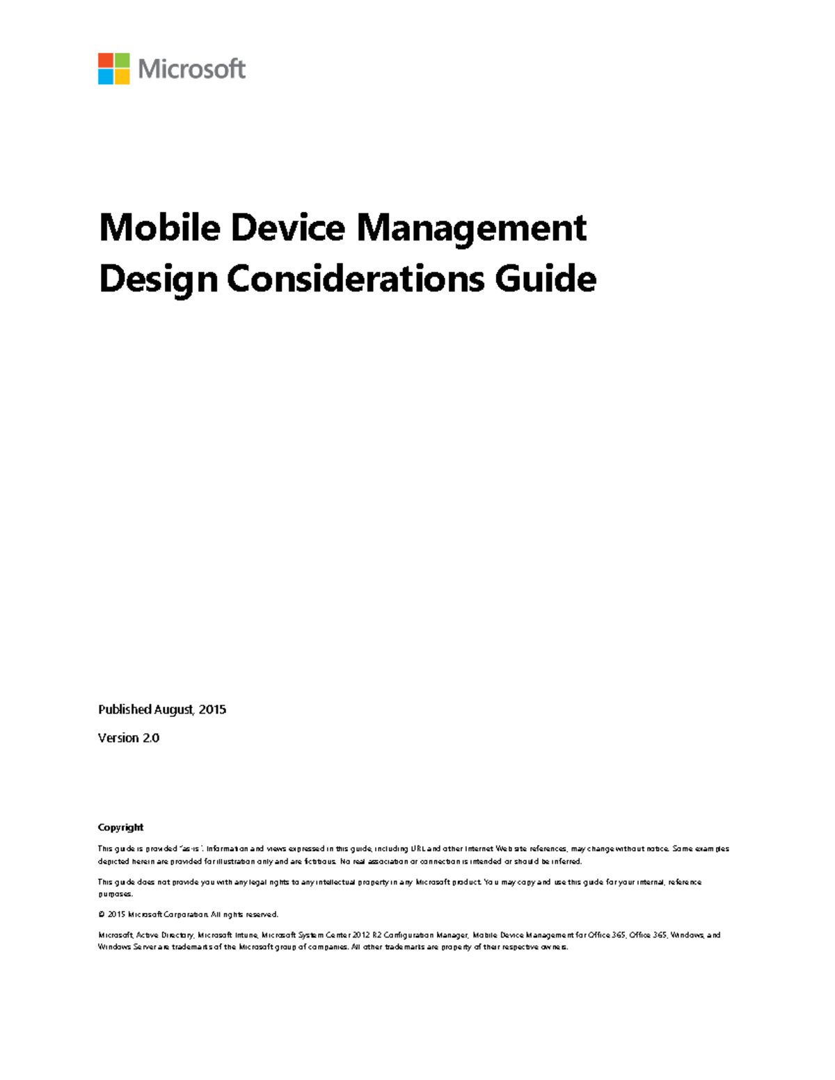 MDM Design Considerations Guide V2 ASSIGNMENT - Mobile Device ...