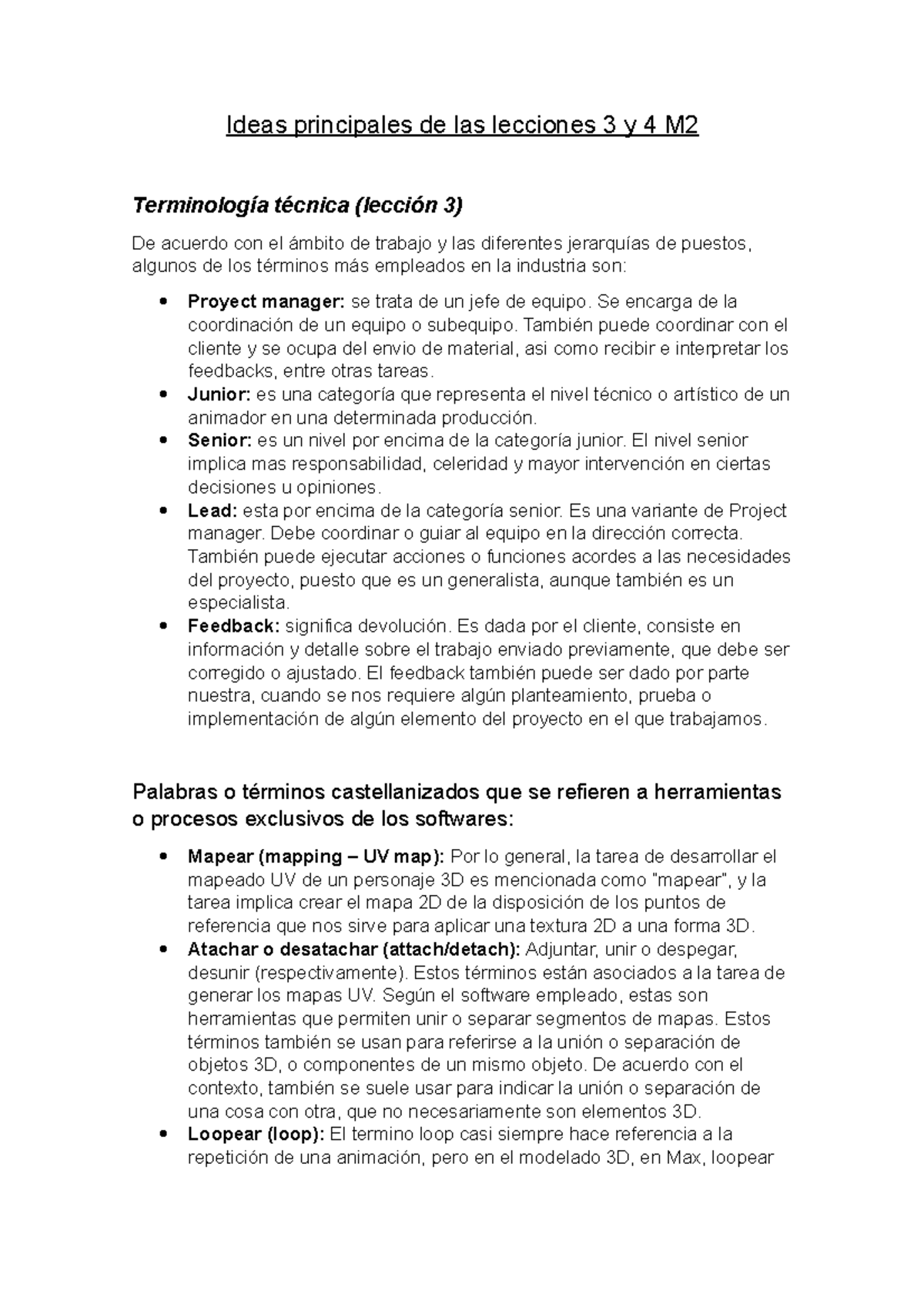 Ideas principales de las lecciones 3 y 4 M2 - Se encarga de la ...